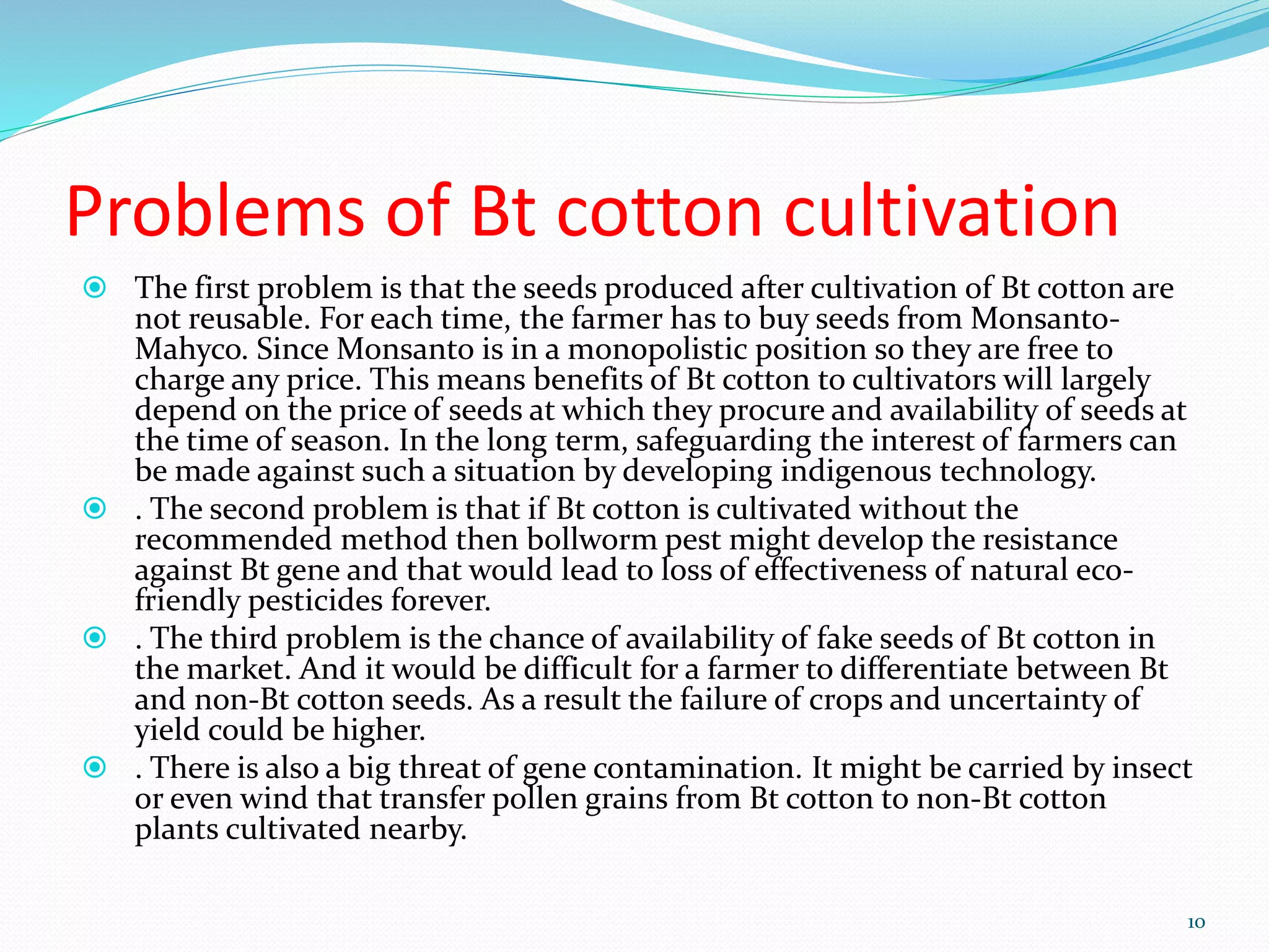 Bt cotton in india | PPTX