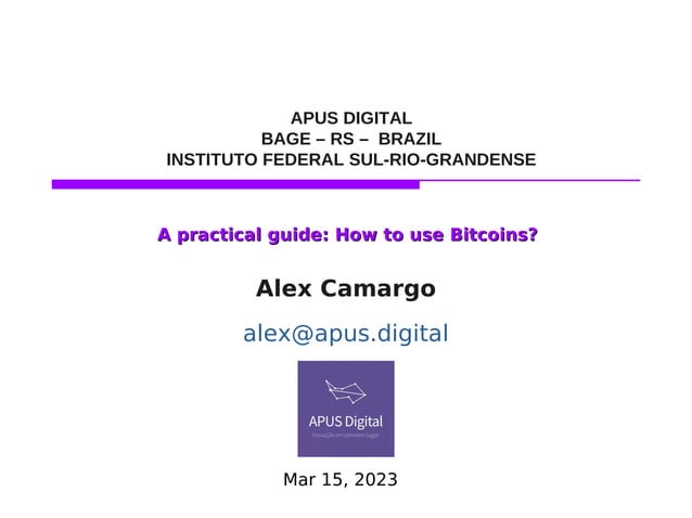 A practical guide: How to use Bitcoins? | PDF