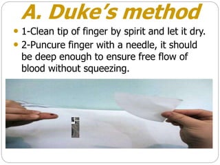 Bleddind Time Clotting Time Demonstration | PPTX