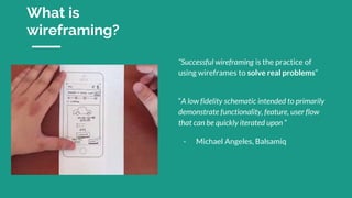 Wireframing for aspiring Product Managers | PPTX
