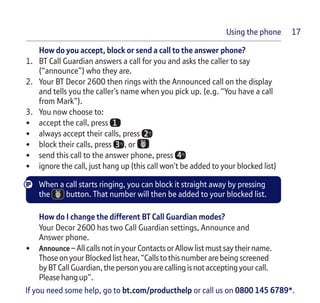 BT Decor 2600 Corded Phone Advanced Call Blocker | PPT