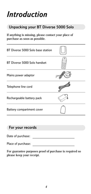 Bt diverse 5000 User Guide from Telephones Online www.telephonesonline ...