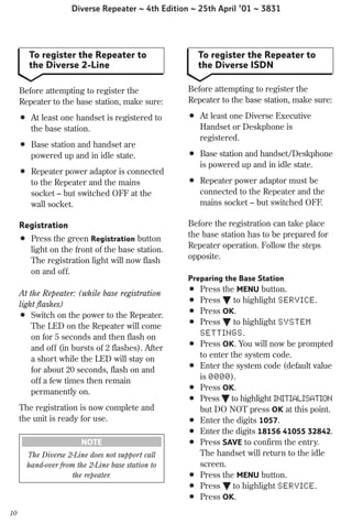 Bt diverse repeater User Guide from Telephones Online www ...