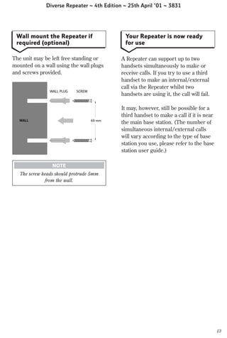Bt diverse repeater User Guide from Telephones Online www ...