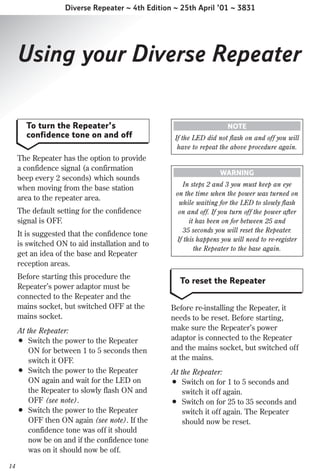 Bt diverse repeater User Guide from Telephones Online www ...