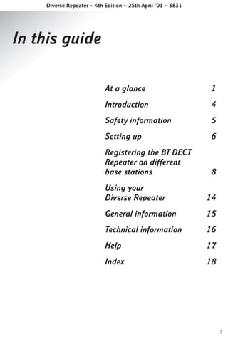 Bt diverse repeater User Guide from Telephones Online www ...