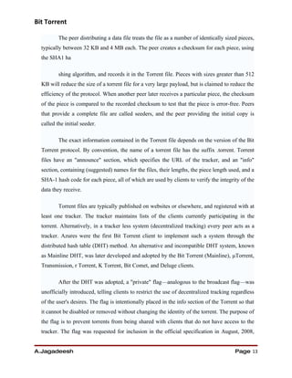 Bit torrent documentation | PDF