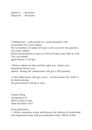 BTE 320-498 Summer 2017 Take Home Exam (200 poi.docx