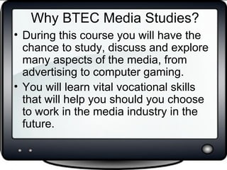 Media Studies Btec Overview Ppt