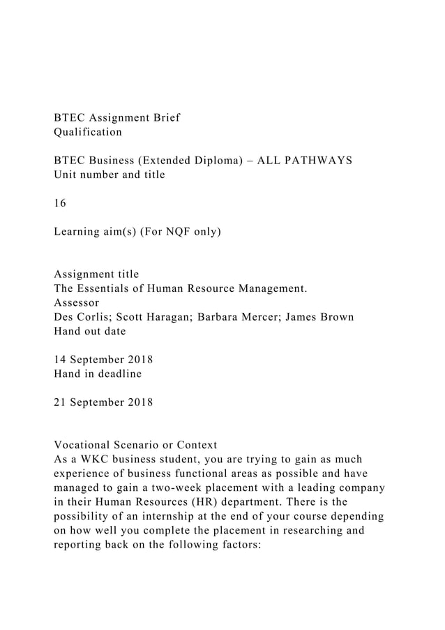 BTEC Assignment Brief QualificationBTEC Business (Extend.docx