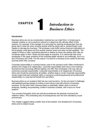 Btec business ethics chapter 1 | DOCX