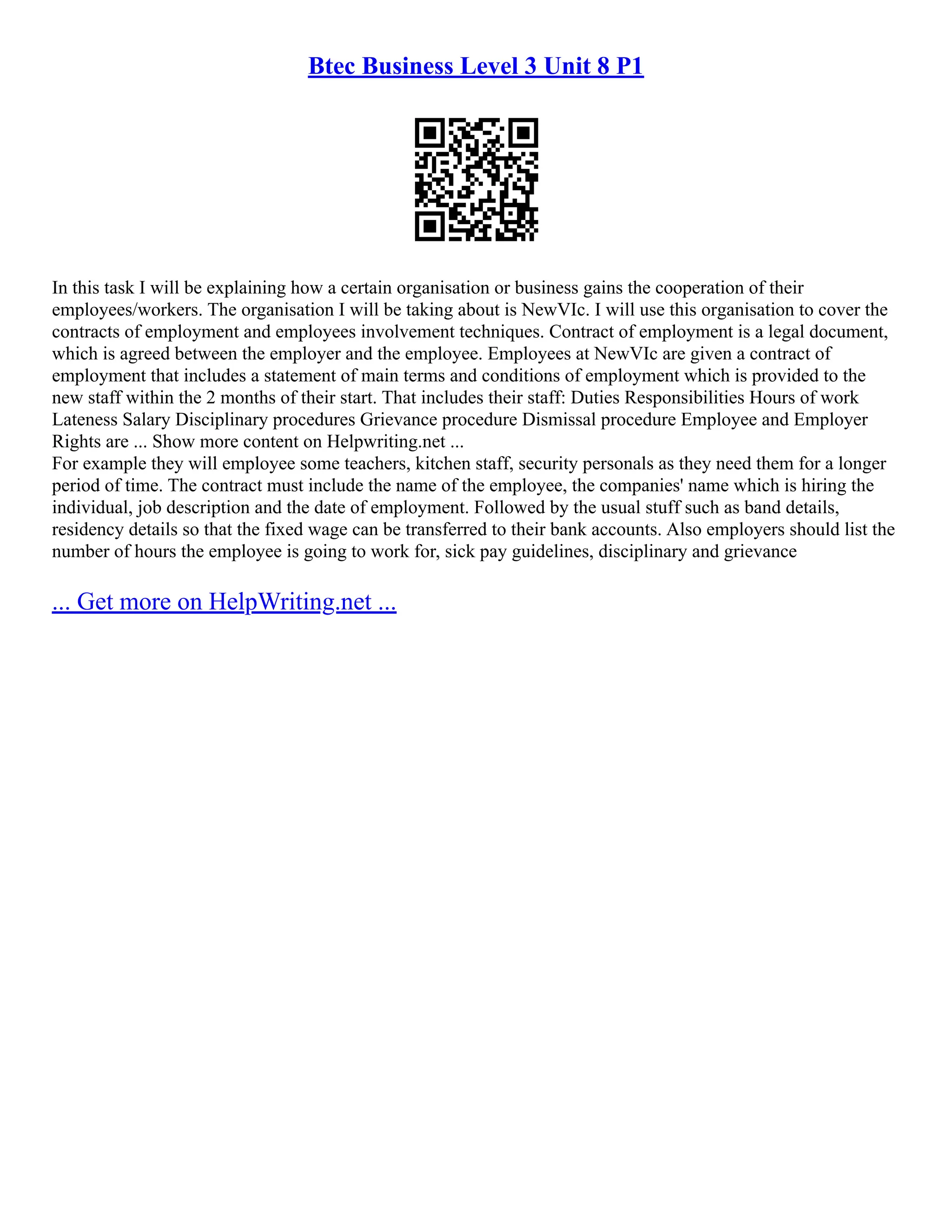 Btec Business Level 3 Unit 8 P1 | PDF