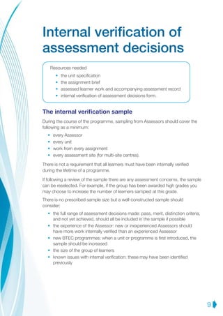 Btec centre guide_to_internal_verification | PDF