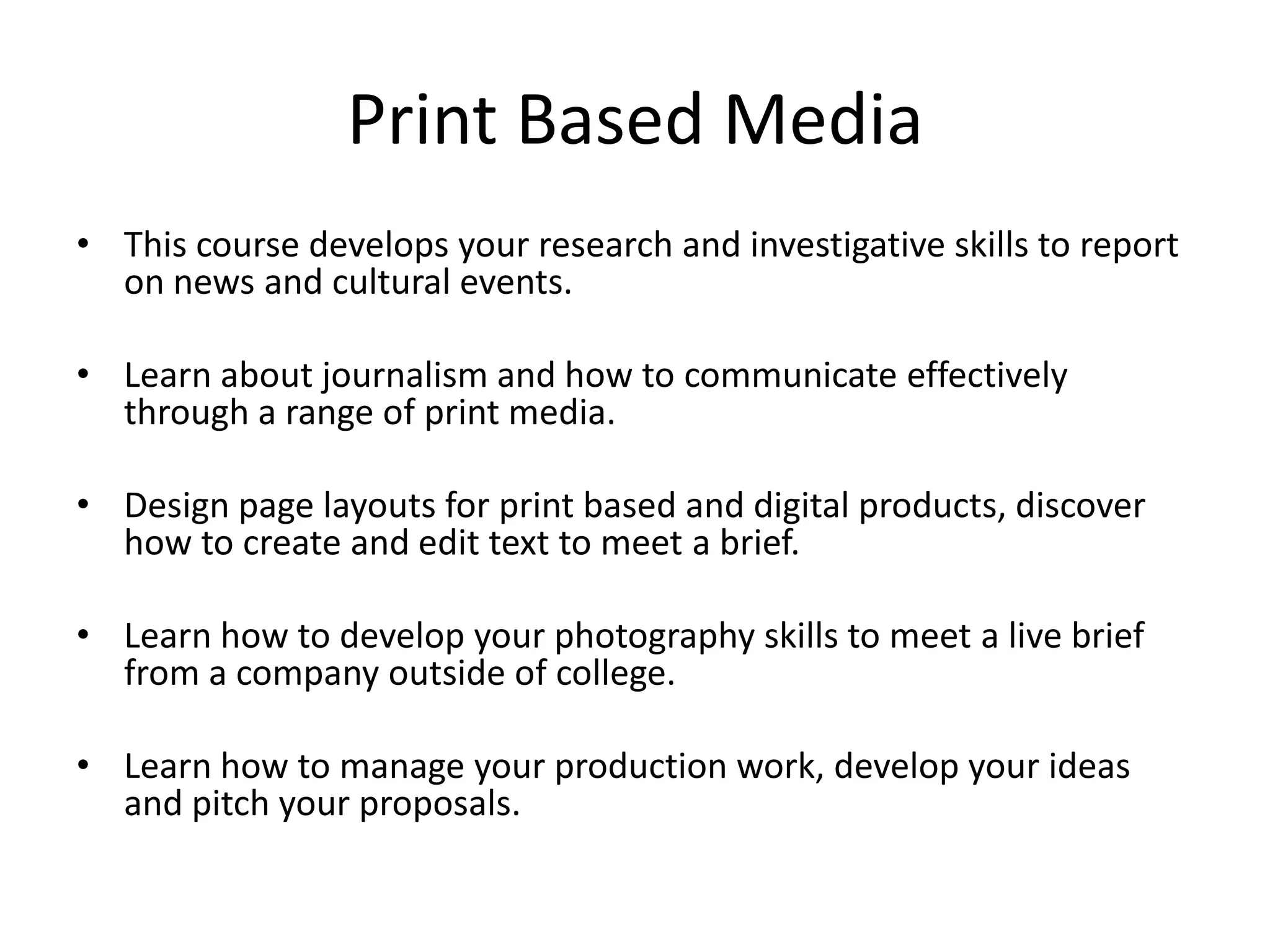 Btec creative media production introduction | PPTX