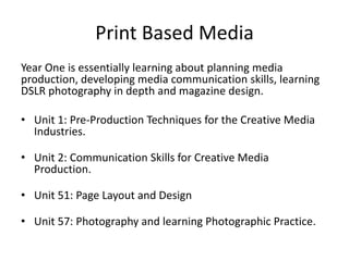 Btec creative media production introduction | PPTX