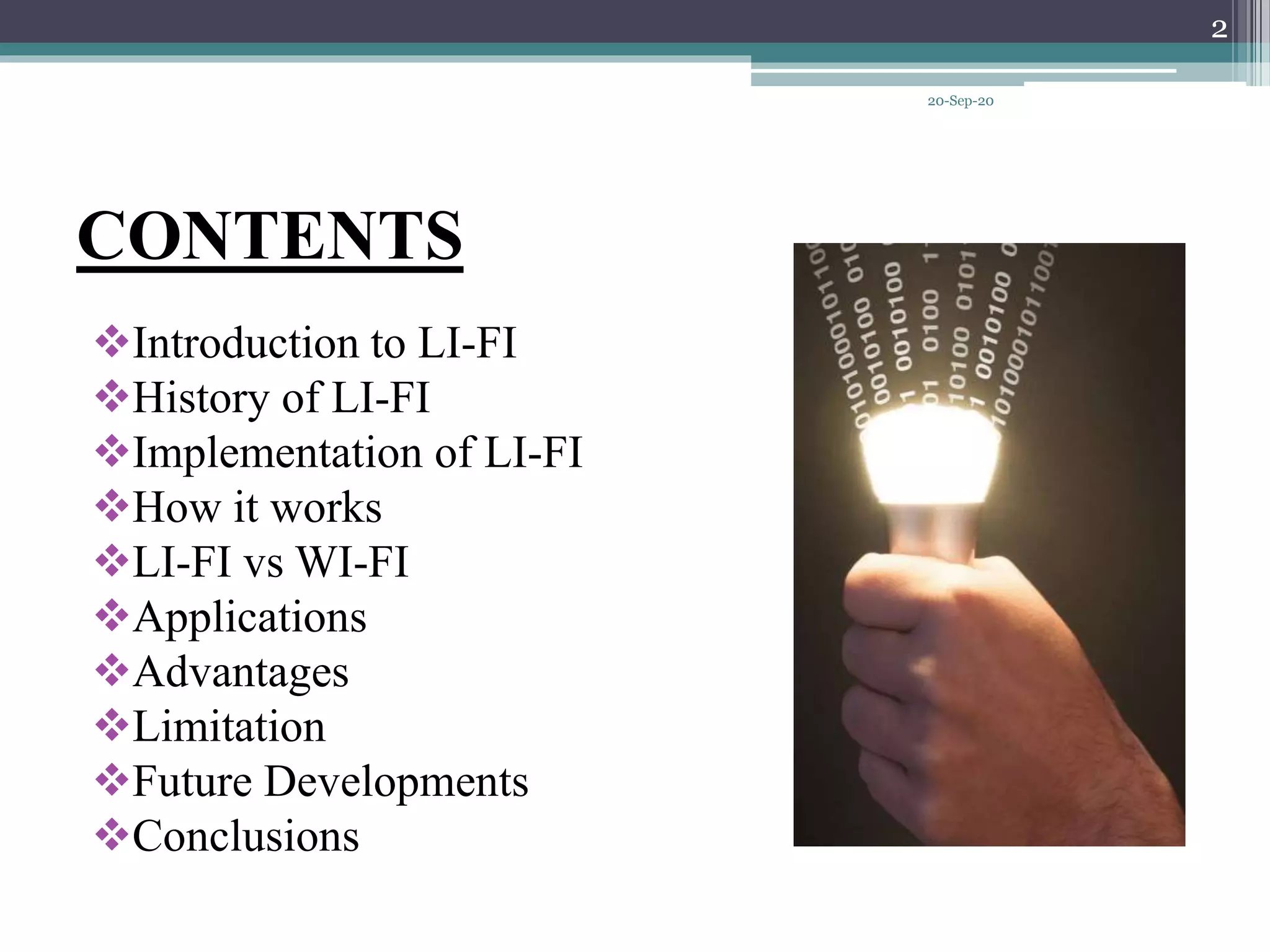 LI-FI TECHNOLOGY ( an emerging technology) | PPT