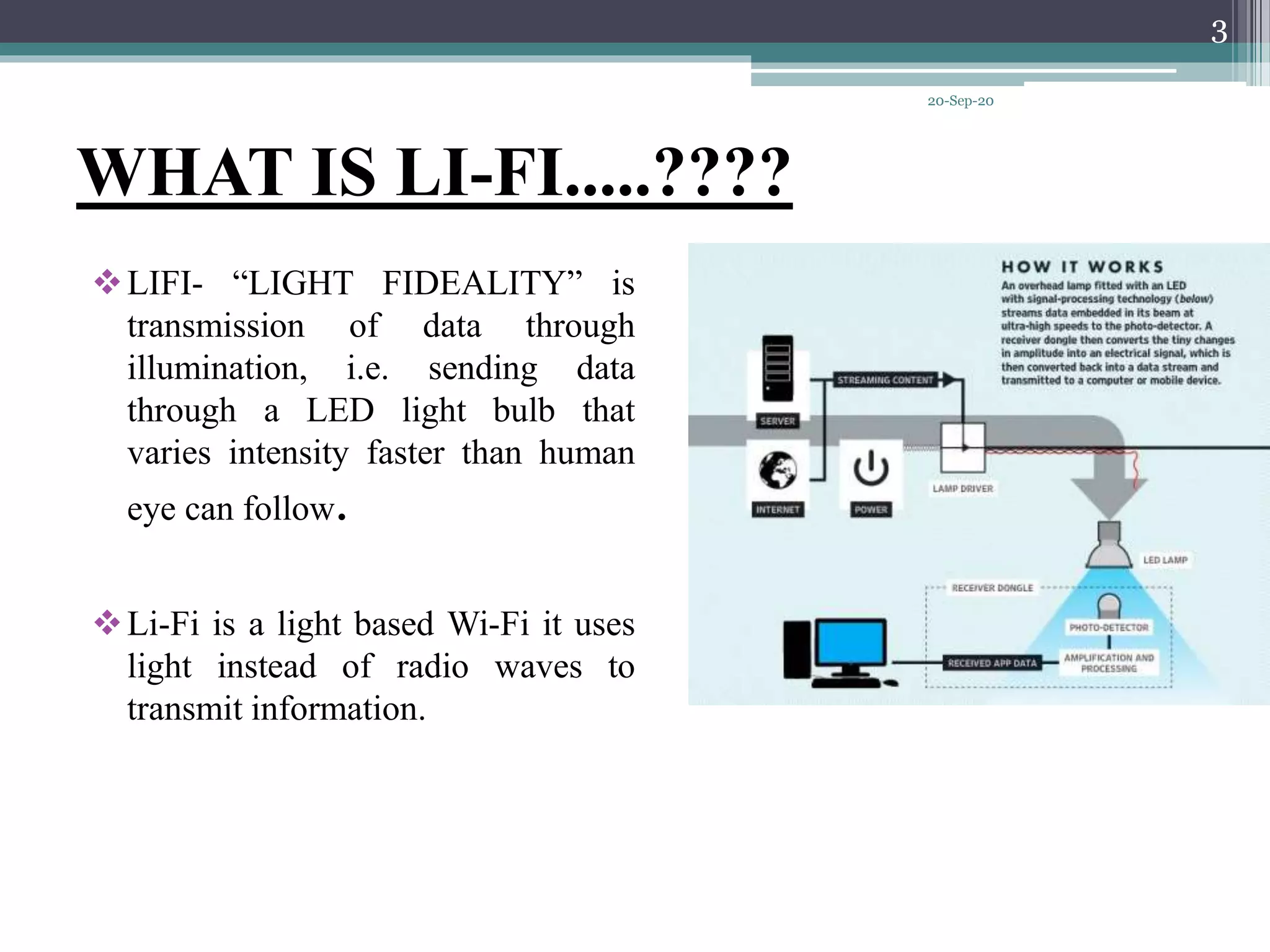 LI-FI TECHNOLOGY ( an emerging technology) | PPT