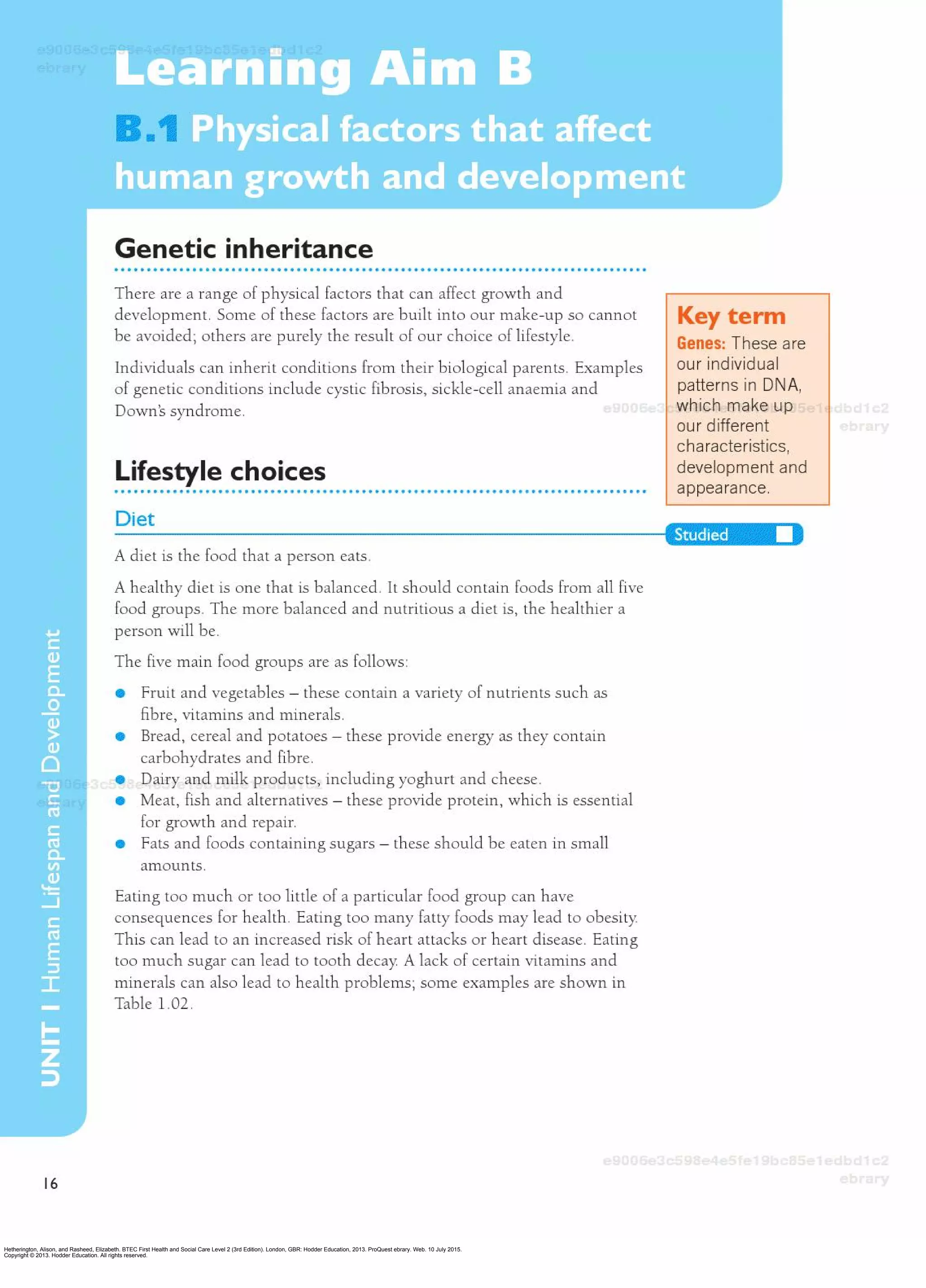 BTEC Unit 1 Exercise book | PDF