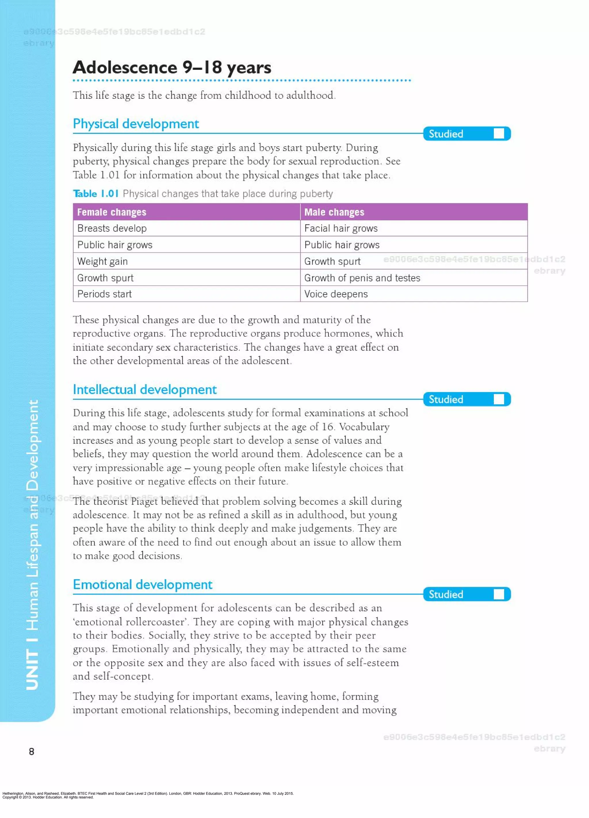 BTEC Unit 1 Exercise book | PDF