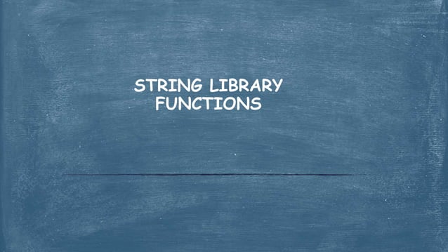 String Library Functions | PPT