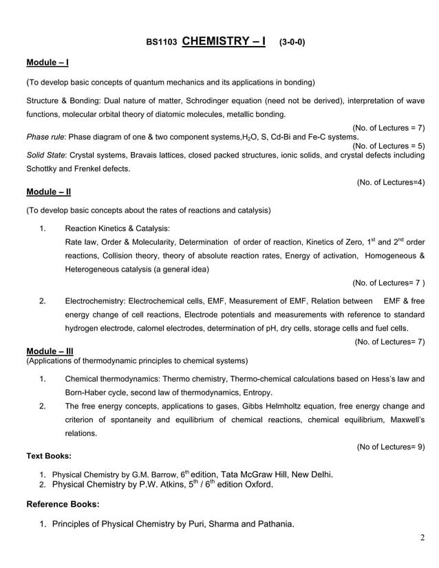 Btech. 1st year_new_syllabus_final__2008_bput_ | PDF | Chemistry | Science