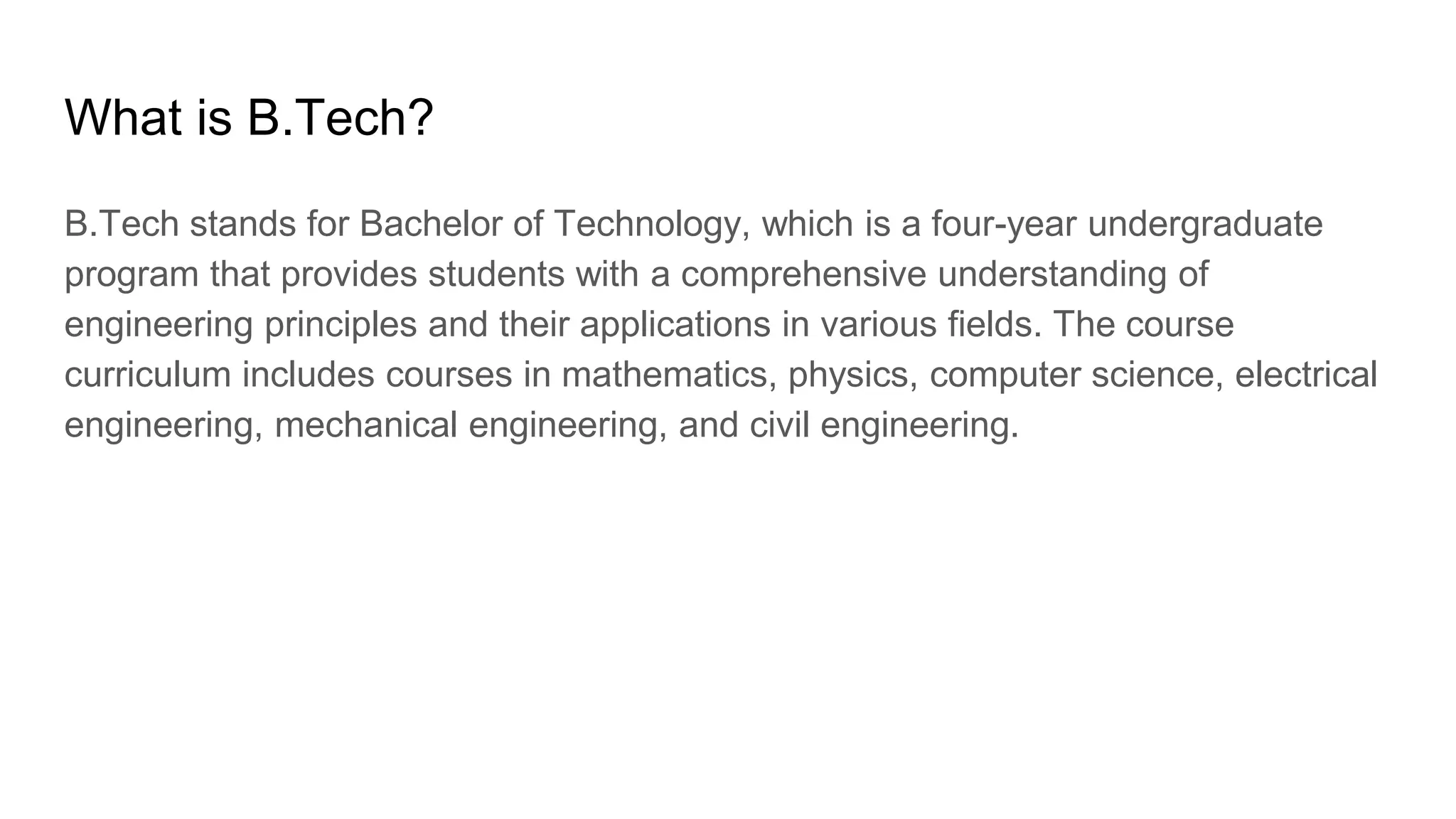 Btech courses | PPT