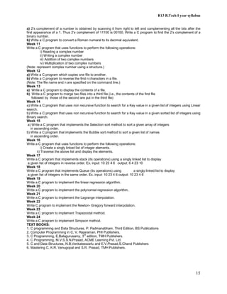 B Tech R-13 Regulation Syllabus of JNTUH 2013 | PDF