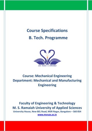 B. Tech. Course Specification ME | PDF