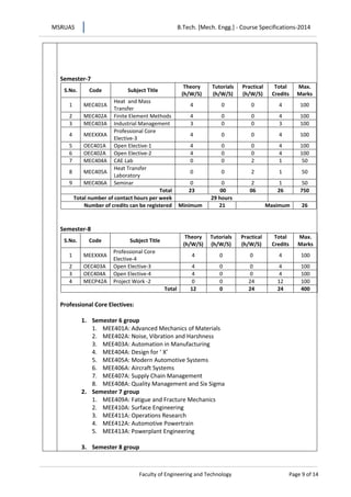 B. Tech. Course Specification ME | PDF