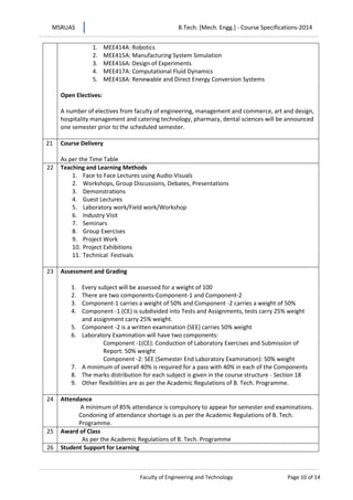 B. Tech. Course Specification ME | PDF