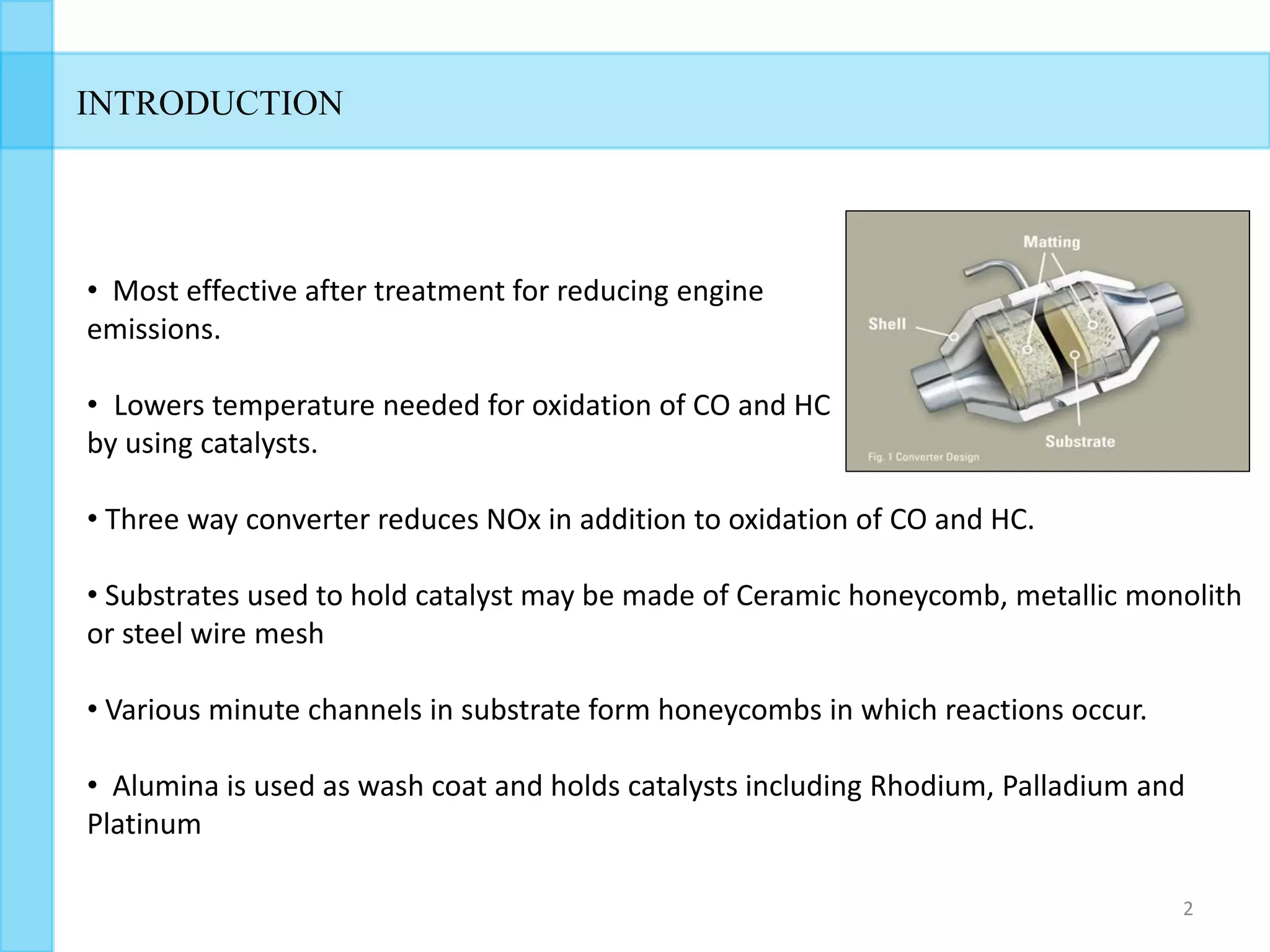 Study and design of a three way catalytic converter | PPTX