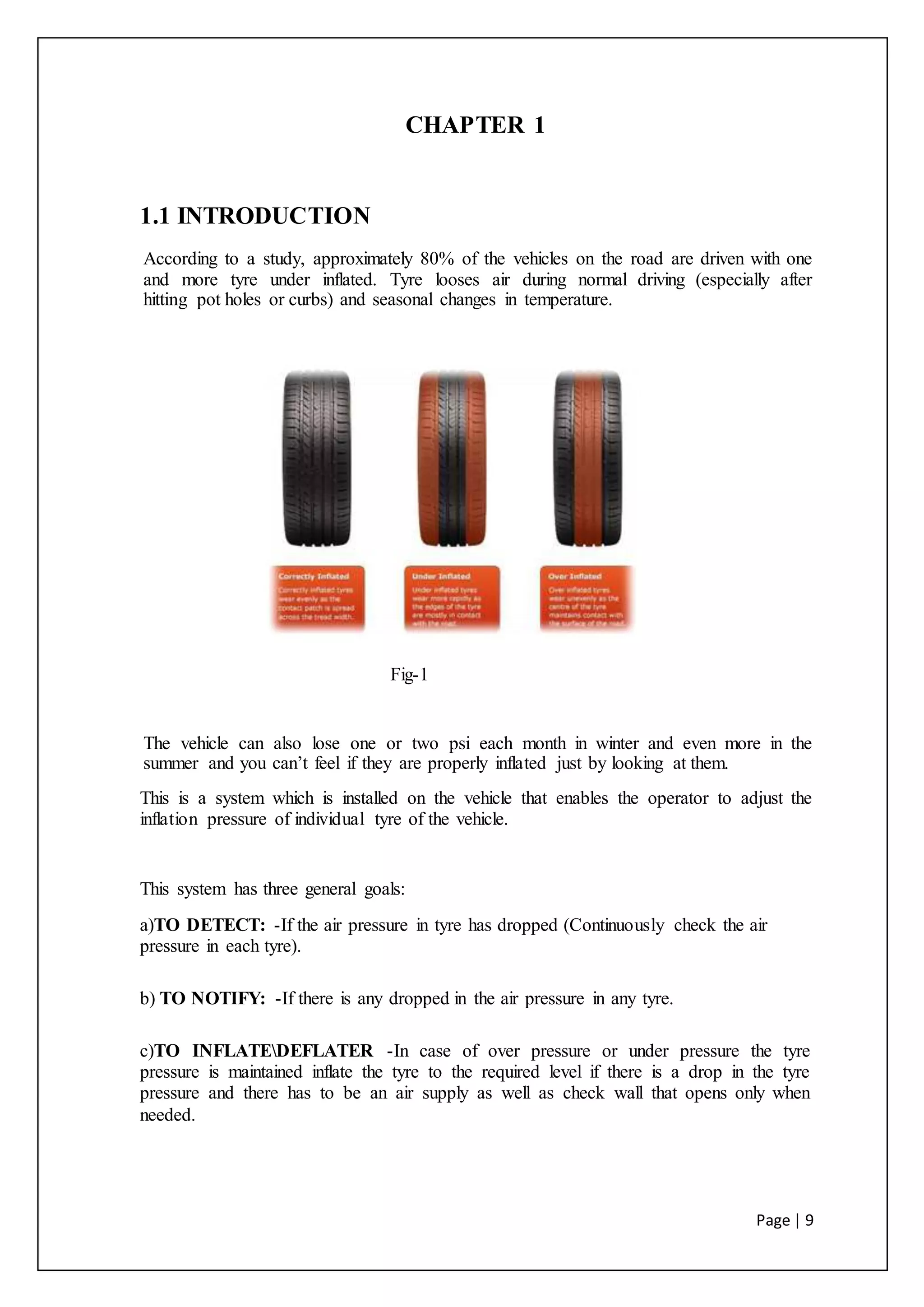 Btech final year project automatic tyre pressure inflation system. | DOCX