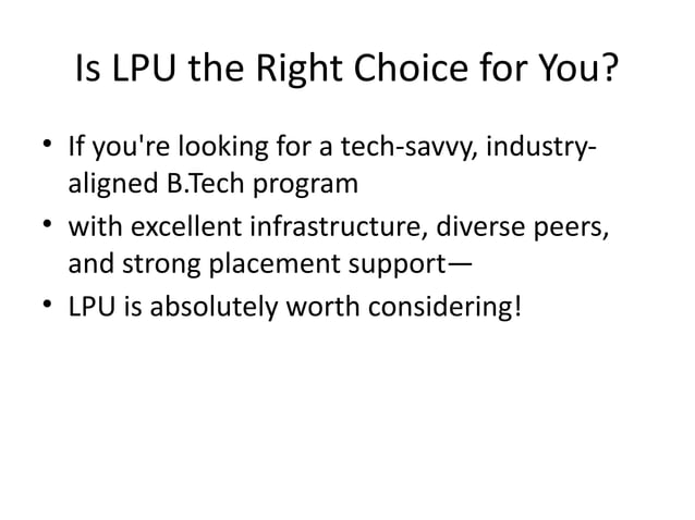 BTech_LPU_Presentation_Kalvi Lovely Professional University | PPT