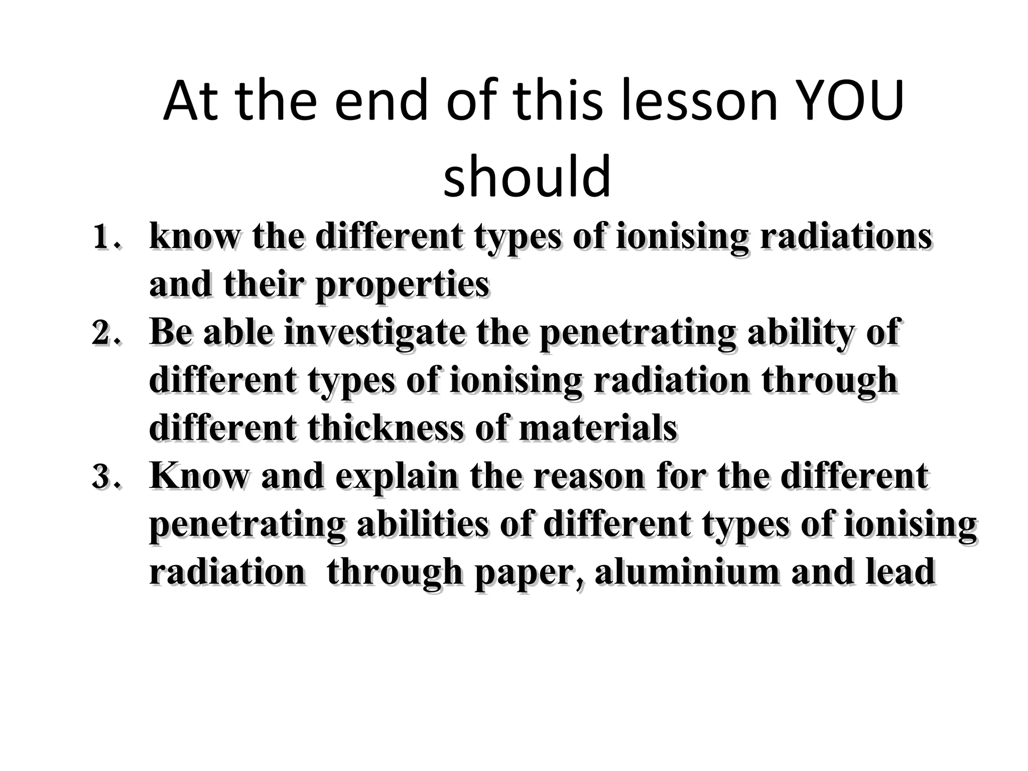 Understanding Ionising Radiation | PPT