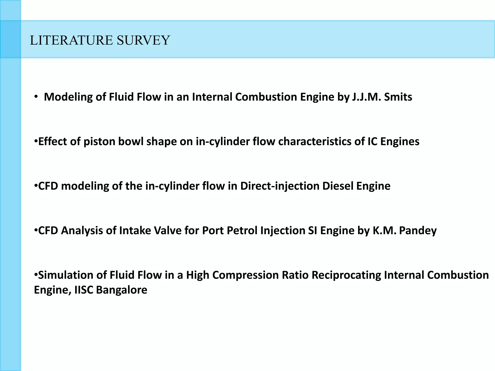 Optimization of In-cylinder flow characteristics of IC Engine | PPTX