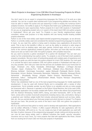 Btech Projects in Anantapur _ Live CSE Mini Cloud Computing Projects ...