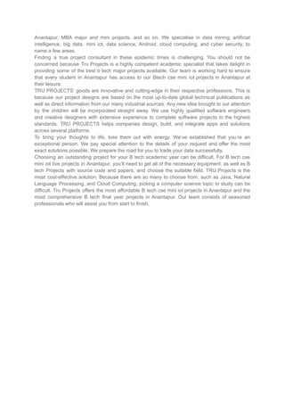 Btech Projects in Anantapur _ Live CSE Mini IOT Projects for BTech ...