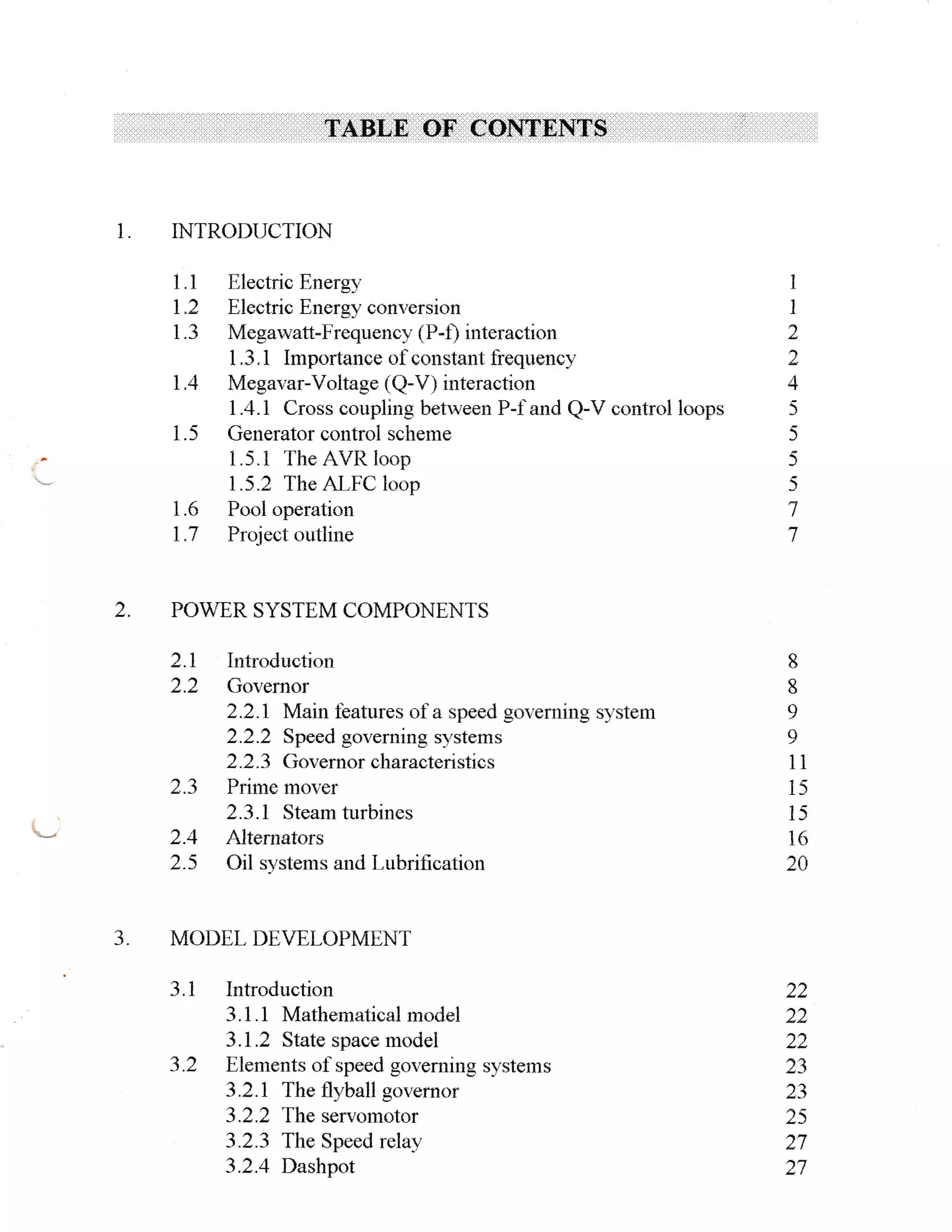 Load / Frequency balancing Control systems study | PDF