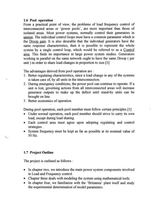 Load / Frequency balancing Control systems study | PDF