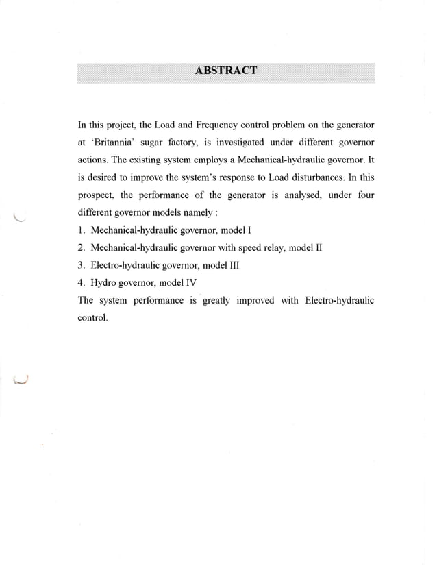 Load / Frequency balancing Control systems study | PDF