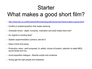 Btec l3 short film | PPTX