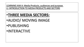 Btec level 2 tech award in creative media component 1 lesson 1 | PPTX