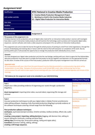 Btec level 3 ass 3 u4 5 and 62 | PDF