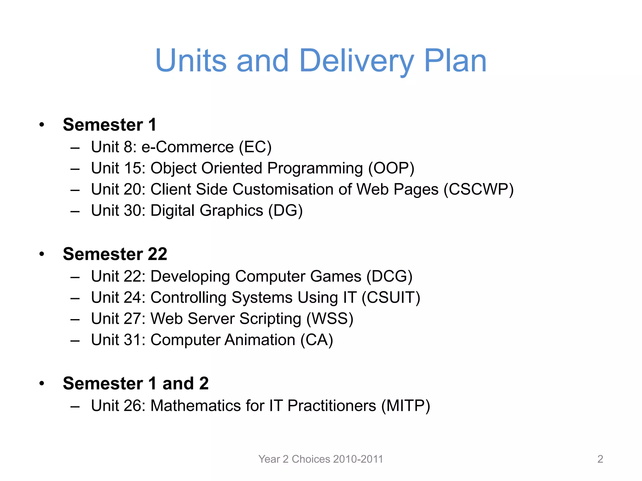 Btec level 3 sd web delivery plan | PPT
