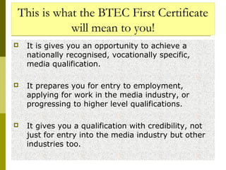 Btec Media Intro | PPT
