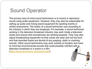 Btec media job roles ppt | PPT