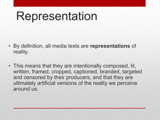 Representation in the Media | PPTX | Technology & Computing