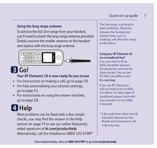 BT Elements 1K Digital Cordless Telephone User Guide