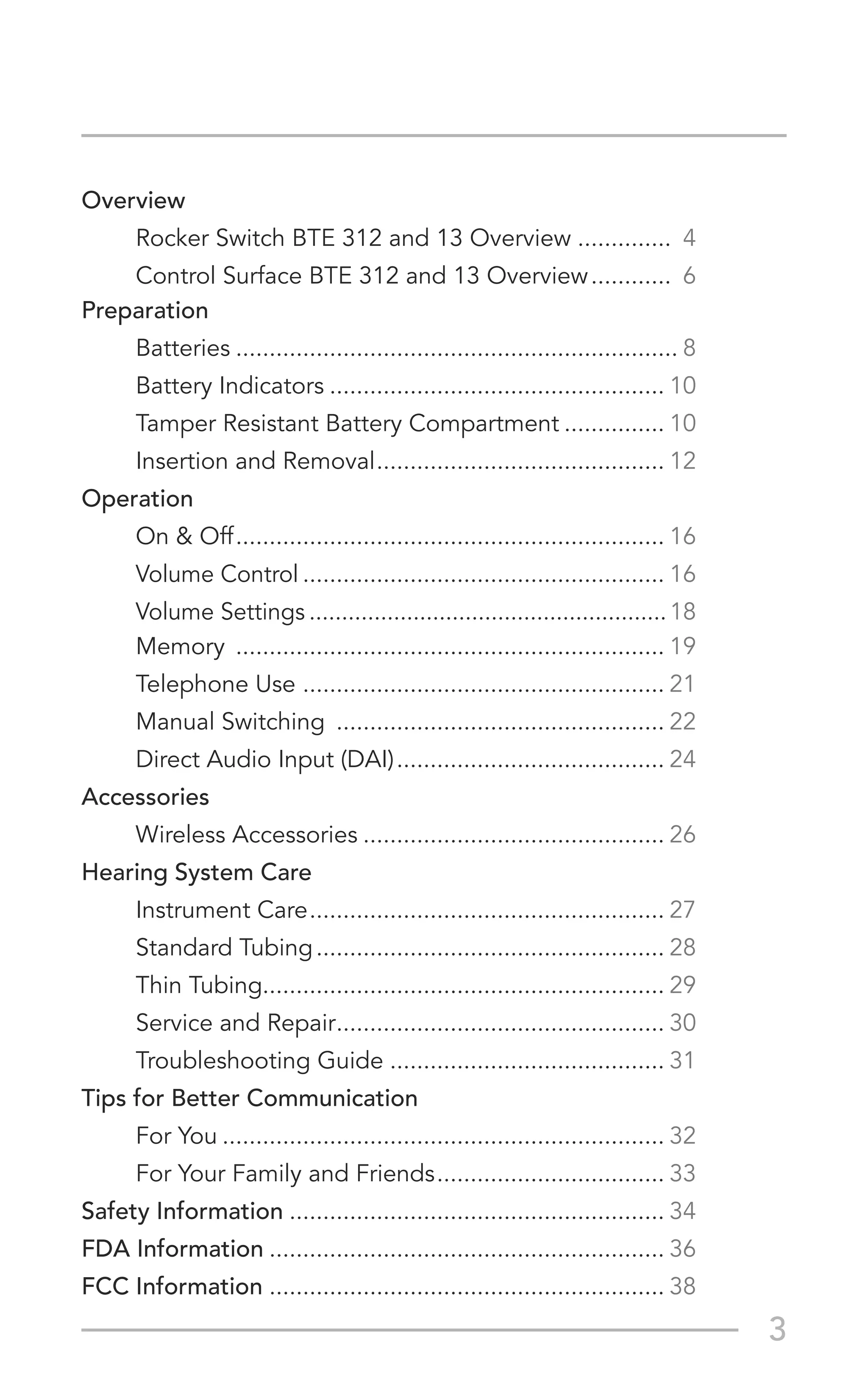 BTE (Behind-the-ear) hearing aid operations manual | PDF