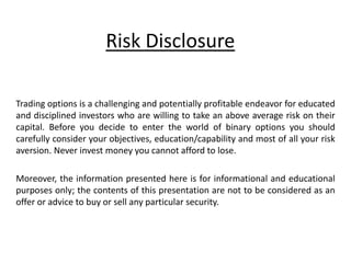 Lesson BTF101. Introduction to Binary Options Trading | PPT